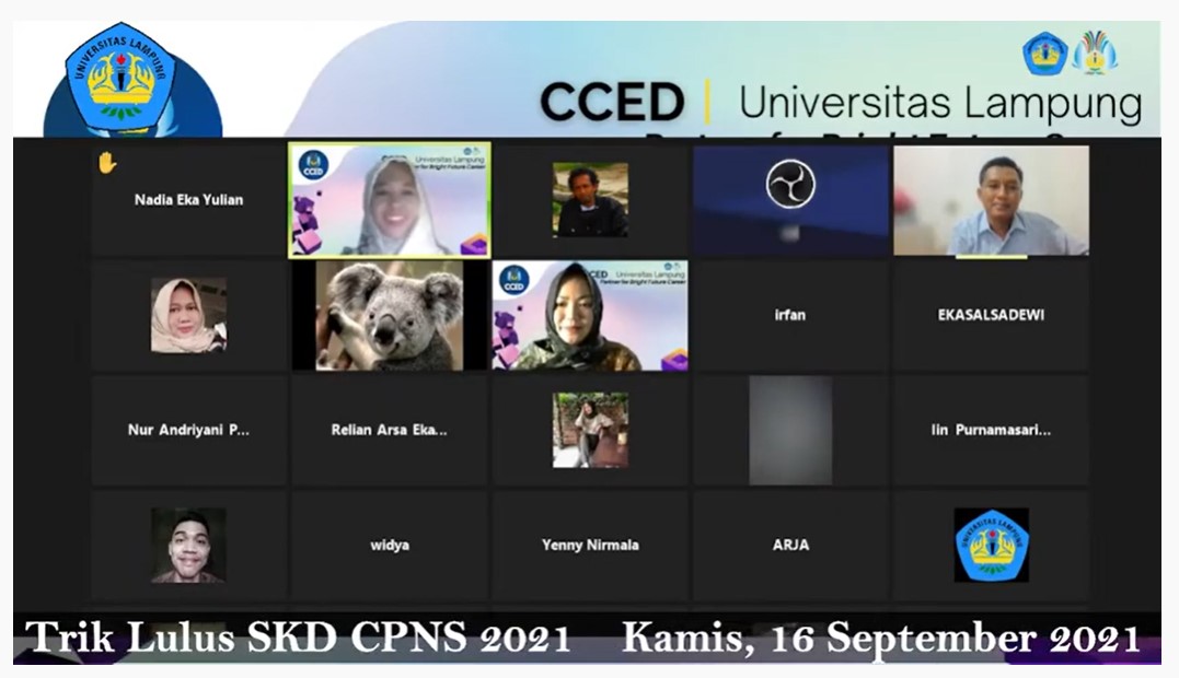 Webinar CCED Talks Series Ulas Trik Lulus CPNS - Universitas Lampung
