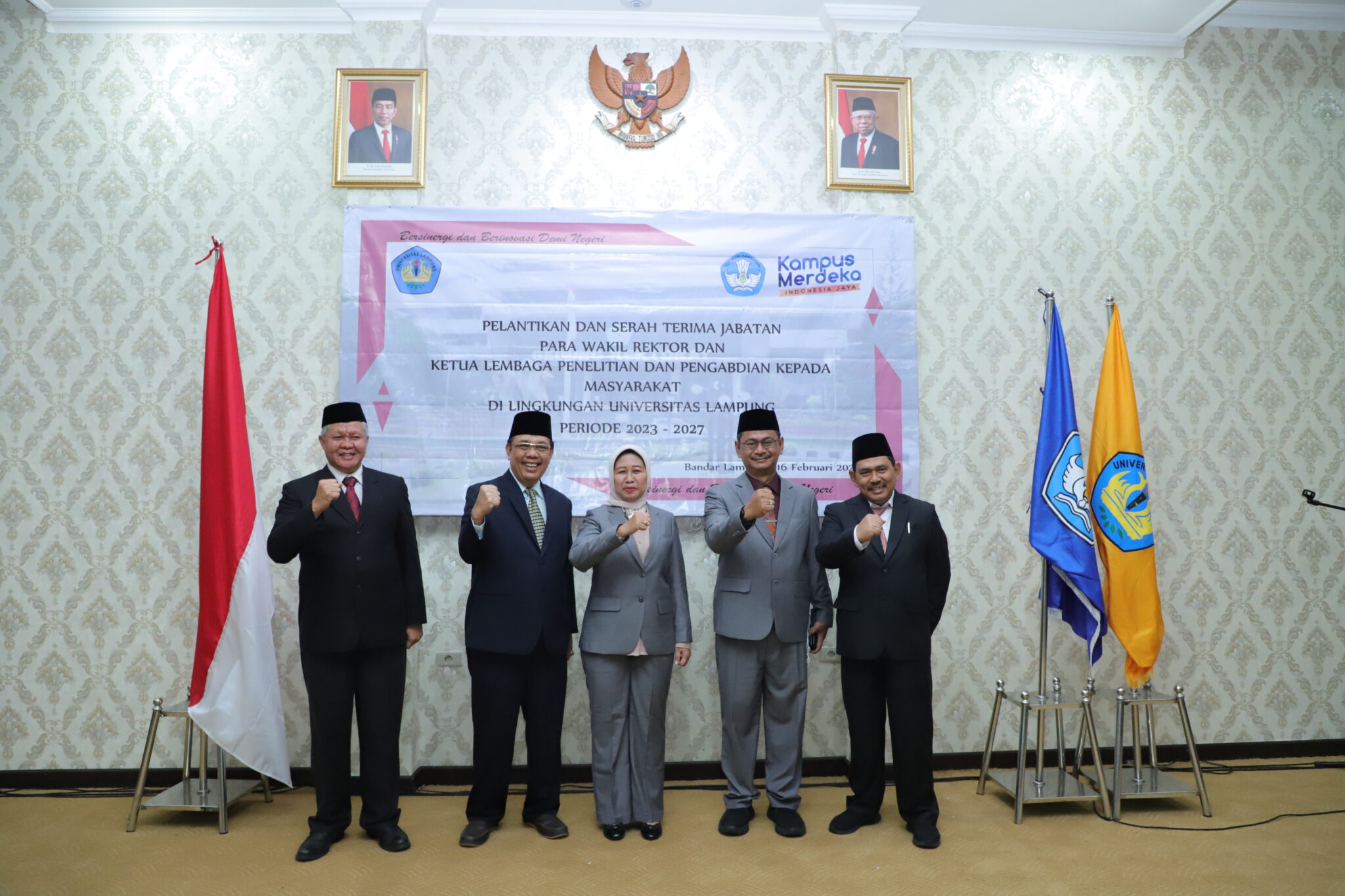 Prof. Lusmeilia Lantik Empat Warek dan Ketua LP2M Baru - Universitas Lampung