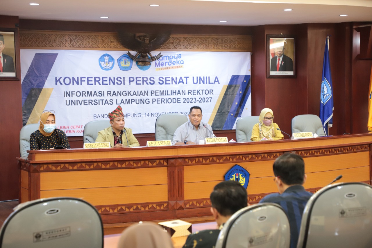 Persiapan Pemilihan Rektor, Unila Gelar Konferensi Pers - Universitas Lampung