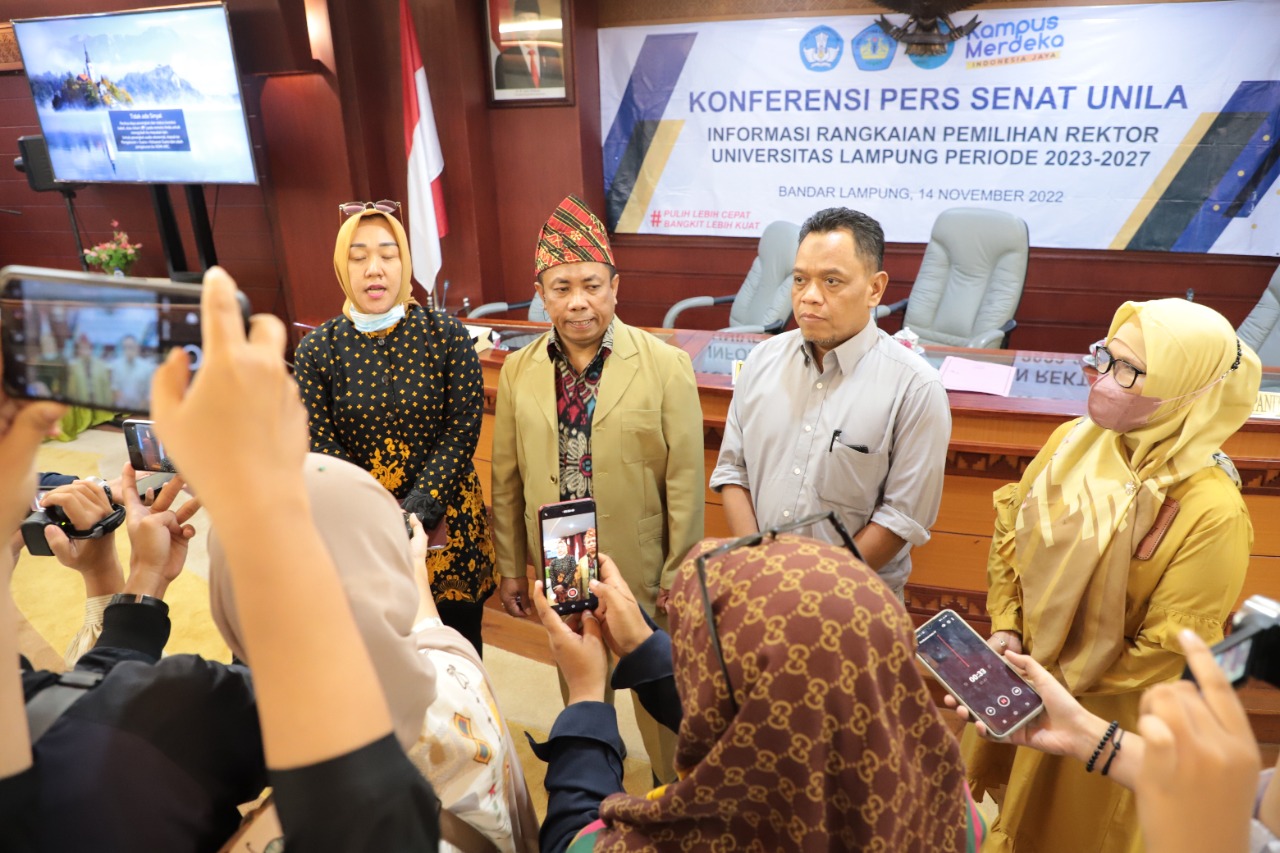 Persiapan Pemilihan Rektor, Unila Gelar Konferensi Pers - Universitas Lampung