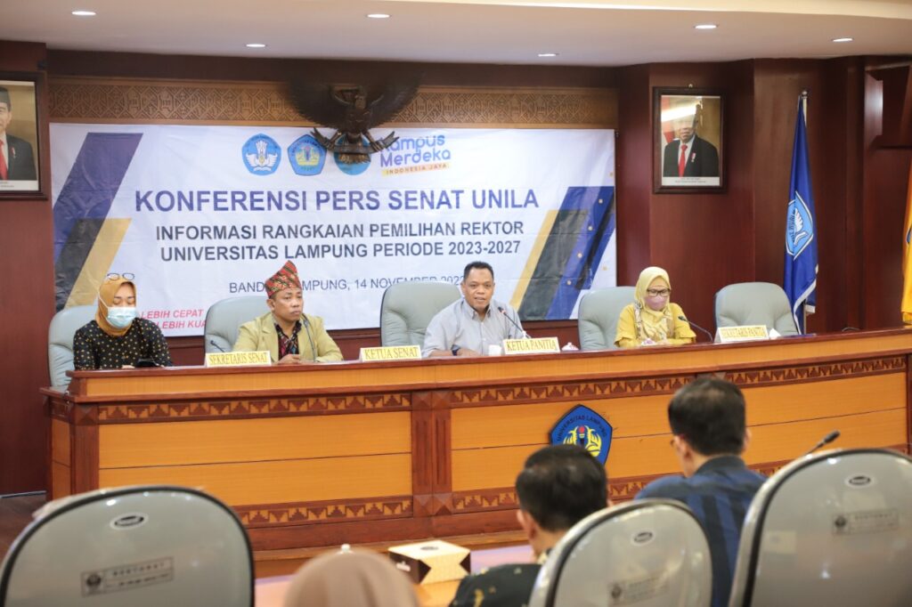 Persiapan Pemilihan Rektor, Unila Gelar Konferensi Pers - Universitas Lampung