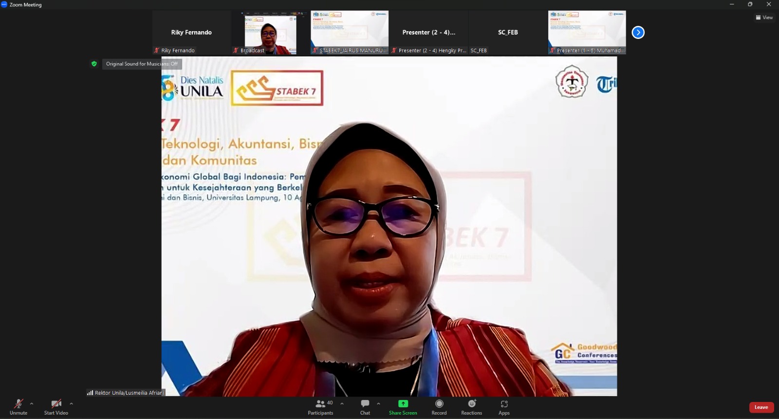 Semnas STABEK ke-7 Unila: Tingkatkan Produktivitas dan Kualitas SDM untuk Tantangan Ekonomi ...