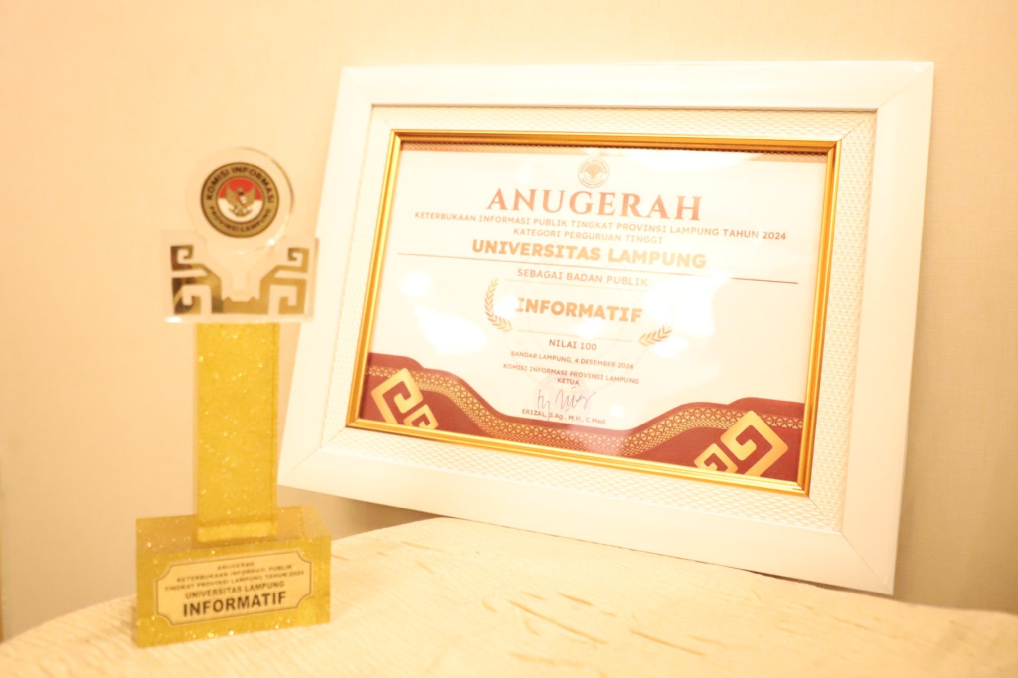 Unila Raih Predikat Badan Publik Perguruan Tinggi Informatif dari Komisi Informasi (KI) Provinsi ...